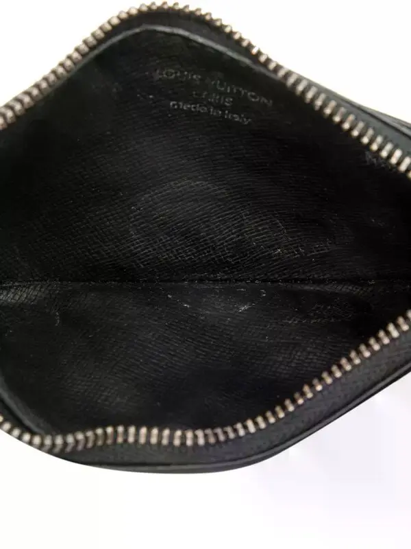 LOUIS VUITTON 2021-2026 Monogram Eclipse Reverse Taigarama Coin Card Holder - Black