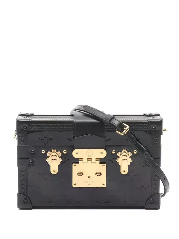 LOUIS VUITTON Monogram Vernis Petite Malle Crossbody Bag - Black