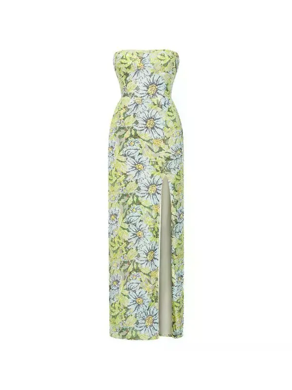BRONX AND BRONCO Veronica Floral-beaded Maxi Dress
