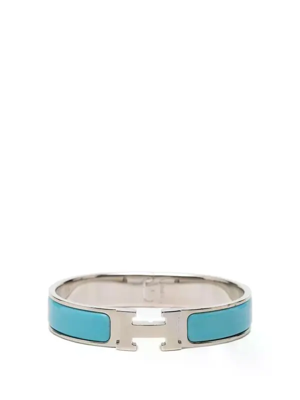Hermès Narrow Enamel Clic H Bracelet Pm - Blue