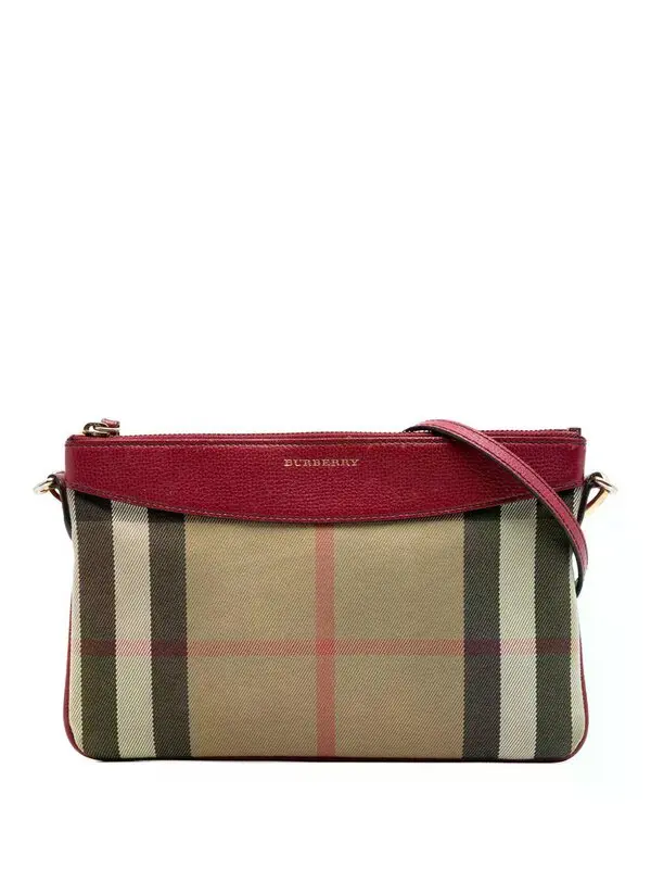 Burberry House Check Canvas Peyton Crossbody Bag - Brown