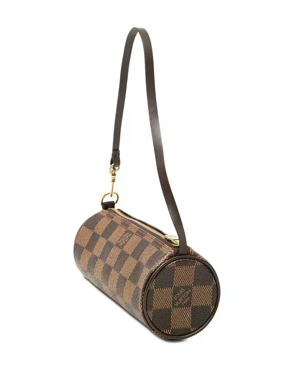 LOUIS VUITTON Damier Ebene Papillon Pochette Handbag - Brown