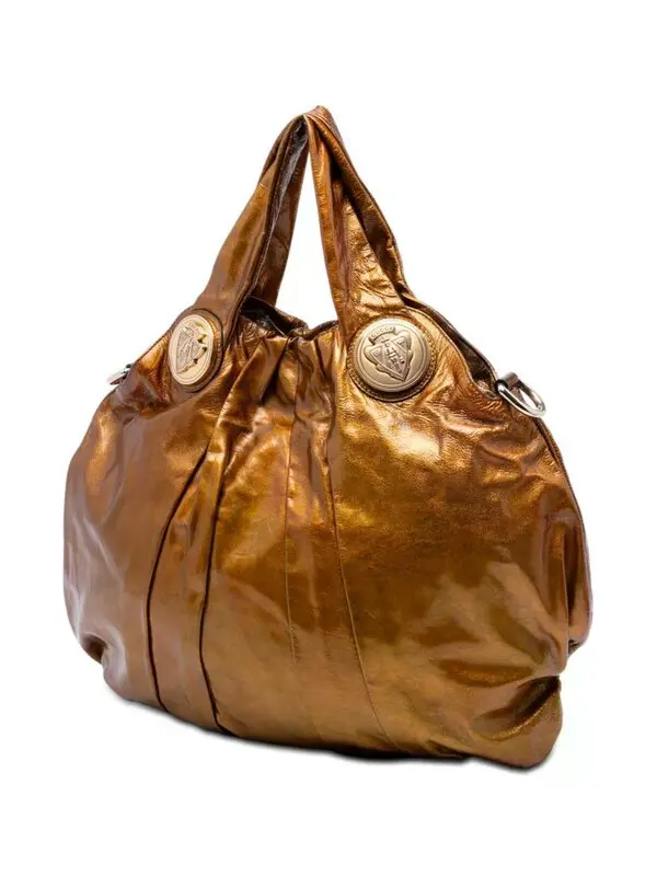 Gucci Patent Leather Hysteria Satchel - Gold