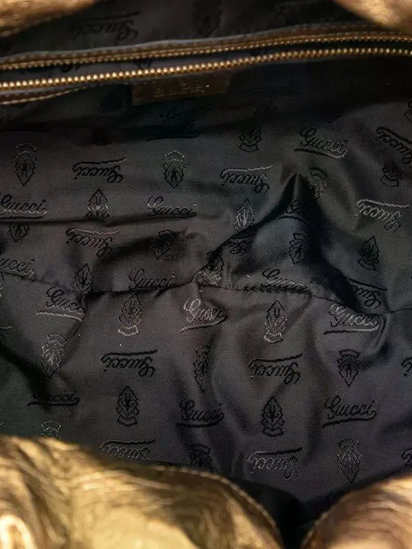 Gucci Patent Leather Hysteria Satchel - Gold