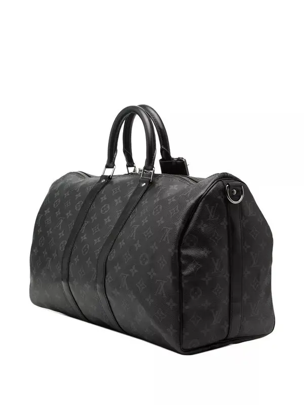 LOUIS VUITTON Monogram Eclipse Keepall Bandouliere 45 Travel Bag - Black