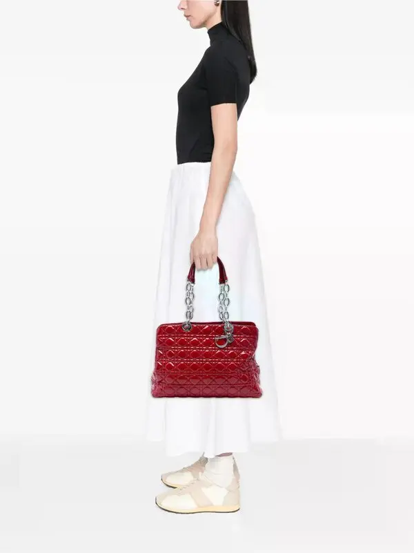Dior Large Patent Cannage Lady Shopping Tote Bag