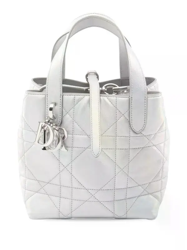 Dior Calfskin Macrocannage Toujours Tote Bag - Silver