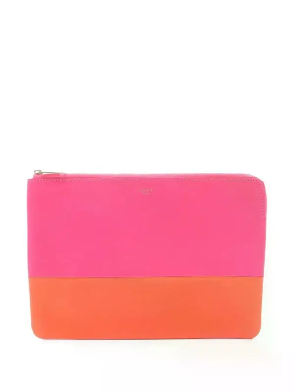 Celine Leather Bicolor Clutch Bag