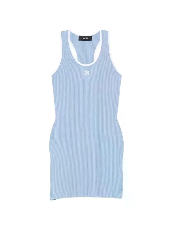 Amiri Ribbed-knit Mini Dress - Blue