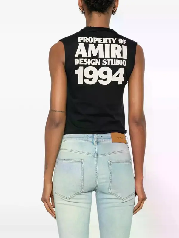 Amiri Logo Print Sleeveless Crewneck Tank Top