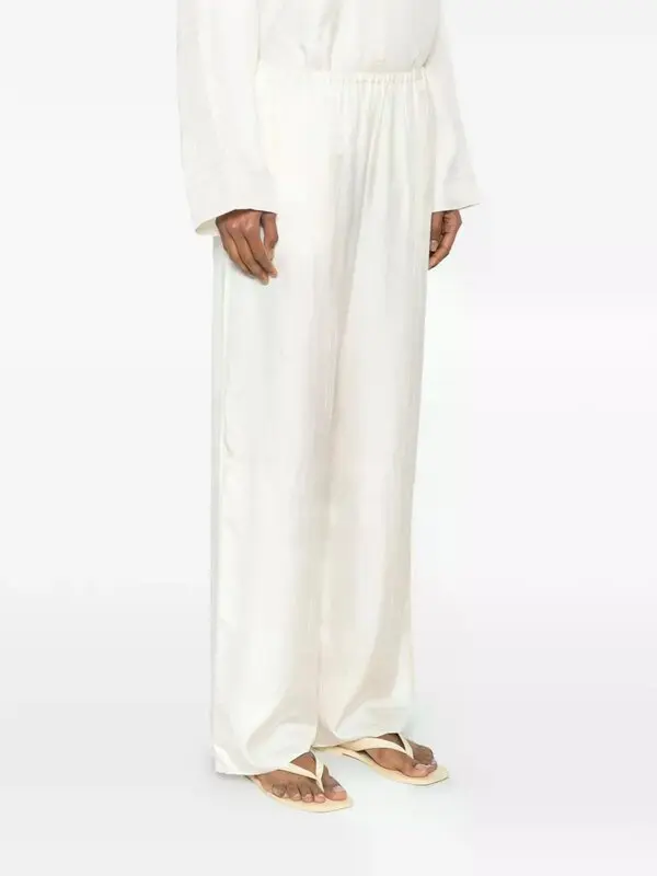 TOTEME Silk Palazzo Pants With Embroidered Monogram