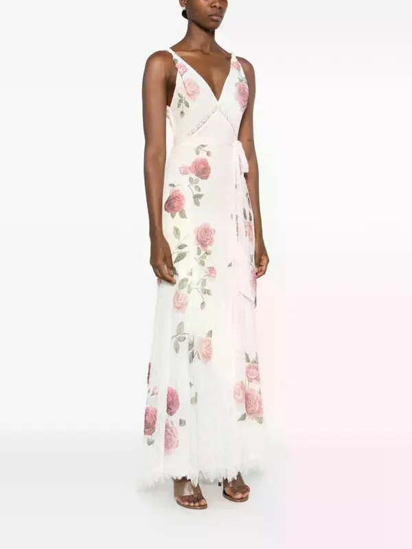 Alice + Olivia Floral Print Lace Maxi Dress