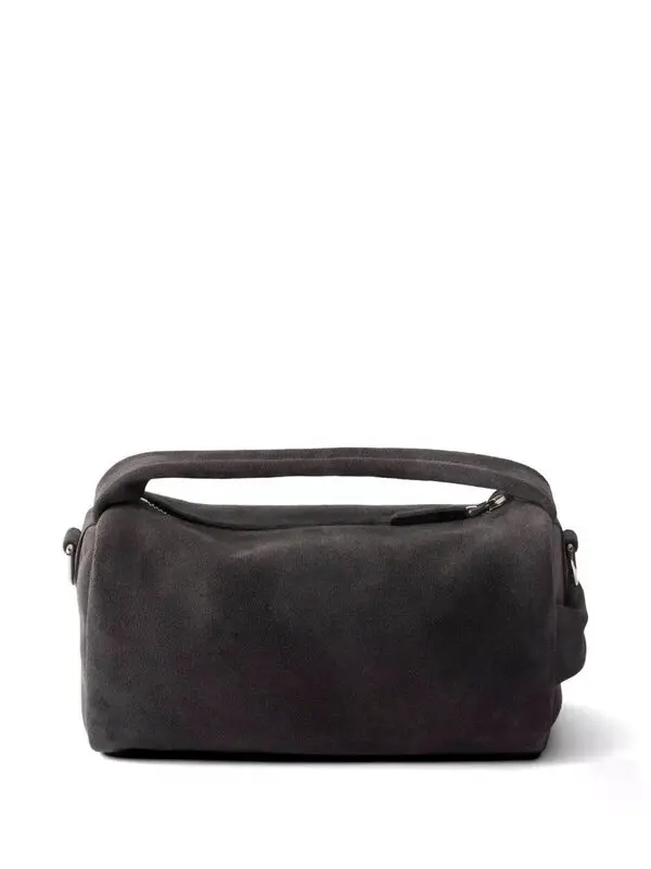 Prada Suede Leather Shoulder Bag - Grey