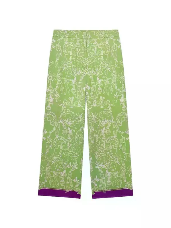 Shanghai Tang Mulberry Silk Palazzo Pants