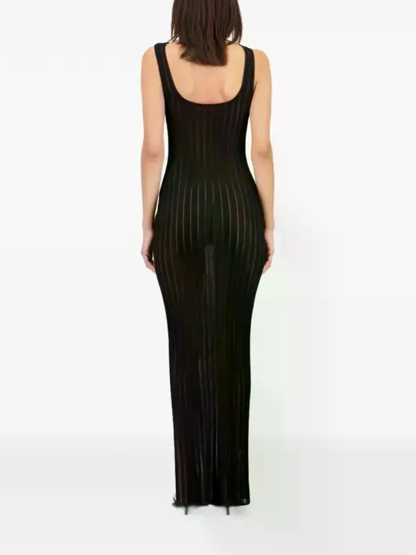 LA GALPA Reaper Bare Sheer-ribbed Maxi Dress