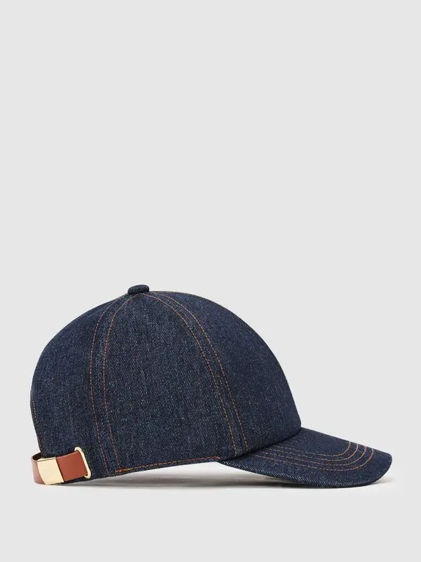 REISS Daisy Denim Baseball Cap