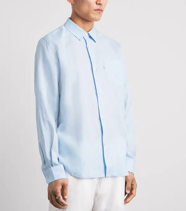 Derek Rose Linen Monaco Shirt - Blue