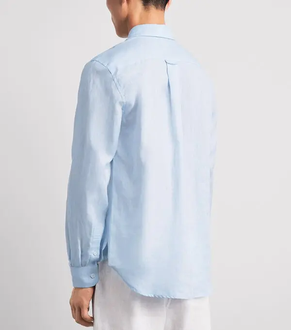 Derek Rose Linen Monaco Shirt - Blue
