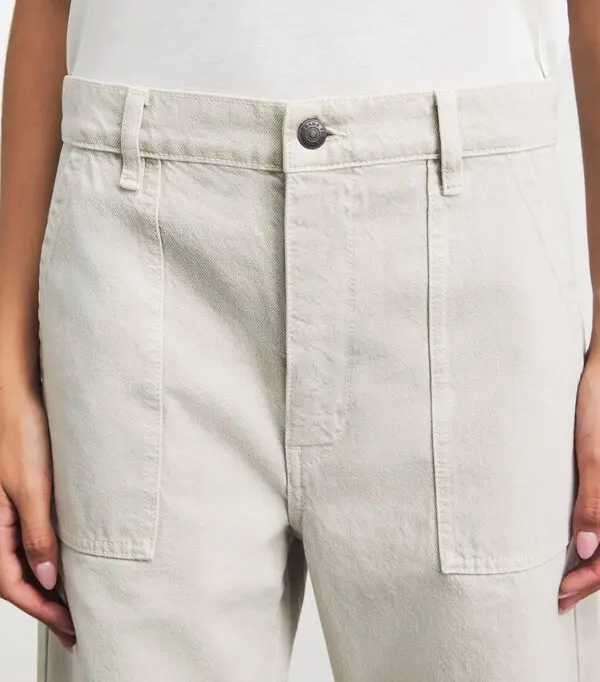FRAME The Bow Cargo Trousers In Flax Wash