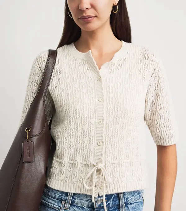 FRAME Wool-cashmere Clover Cardigan - Ivory