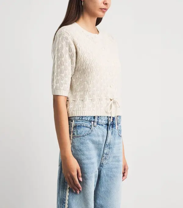 FRAME Wool-cashmere Clover Cardigan - Ivory