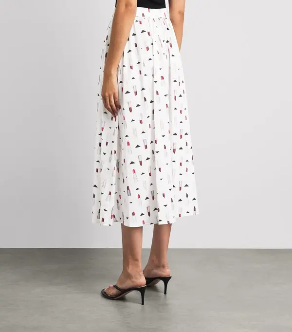L'Agence Seina Pleated Midi Skirt - Ivory