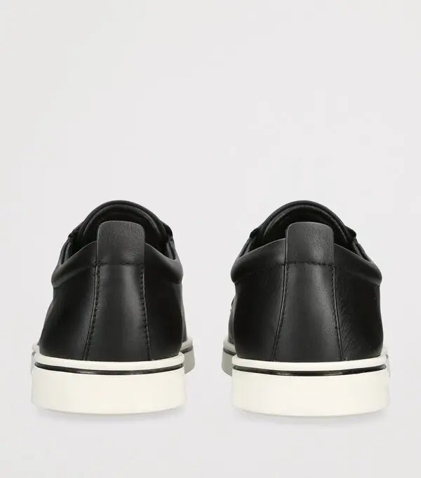 FERRAGAMO Leather Slip-on Sneakers - Black