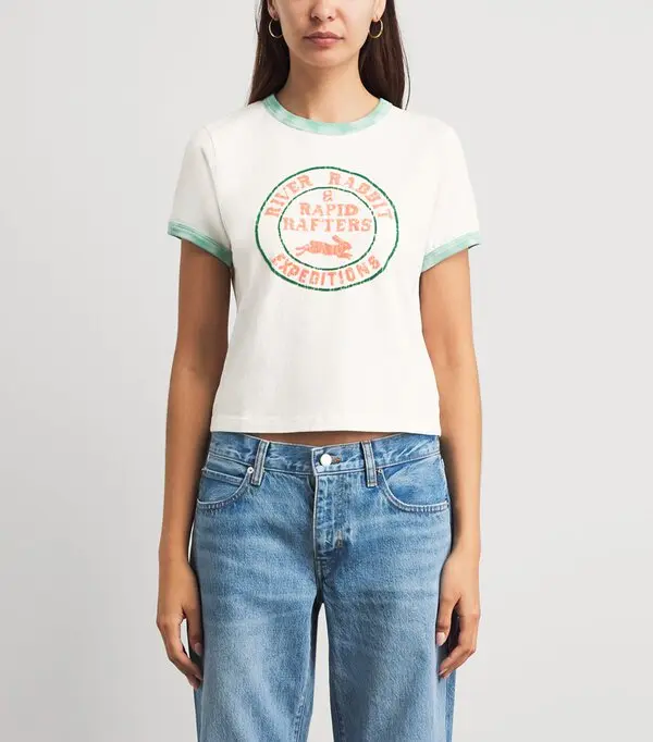 MOTHER Cotton Itty Bitty Graphic T-shirt - White