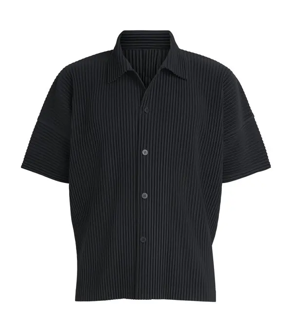 Issey Miyake Pleated Short-sleeve Shirt - Black