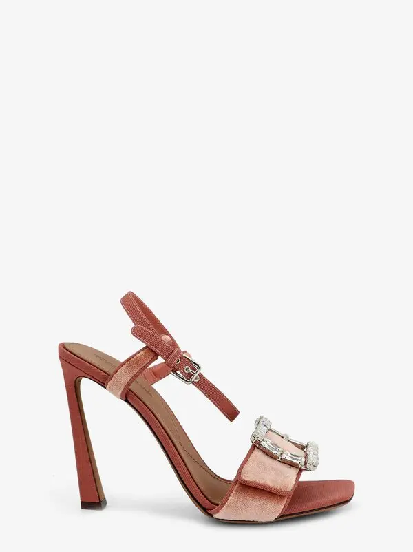Dolce & Gabbana Embellished Velvet Sandals - Multicolor