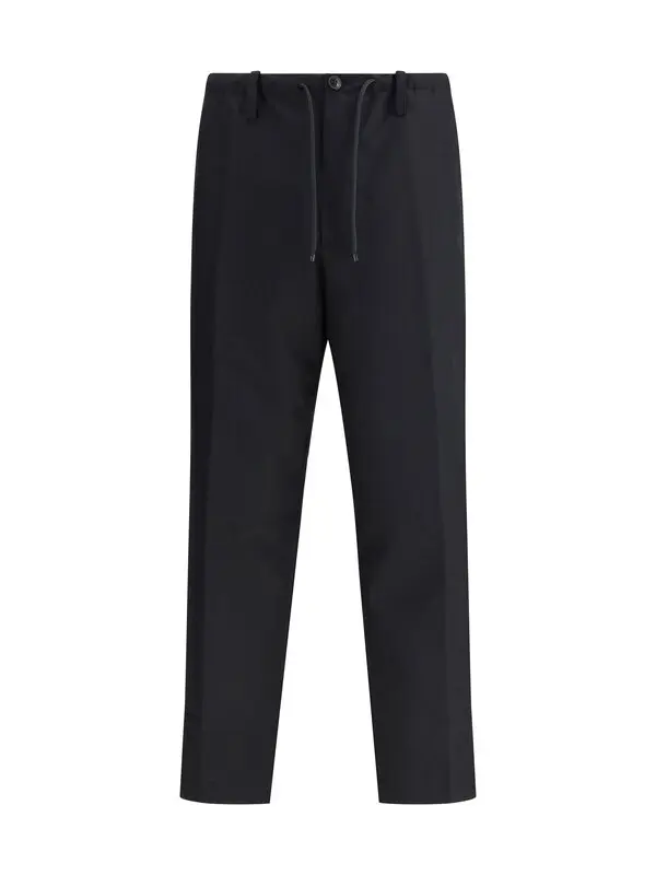 Dries Van Noten Wool Pants With Drawstring Waist - Black