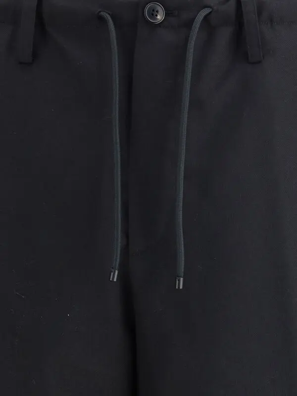 Dries Van Noten Wool Pants With Drawstring Waist - Black