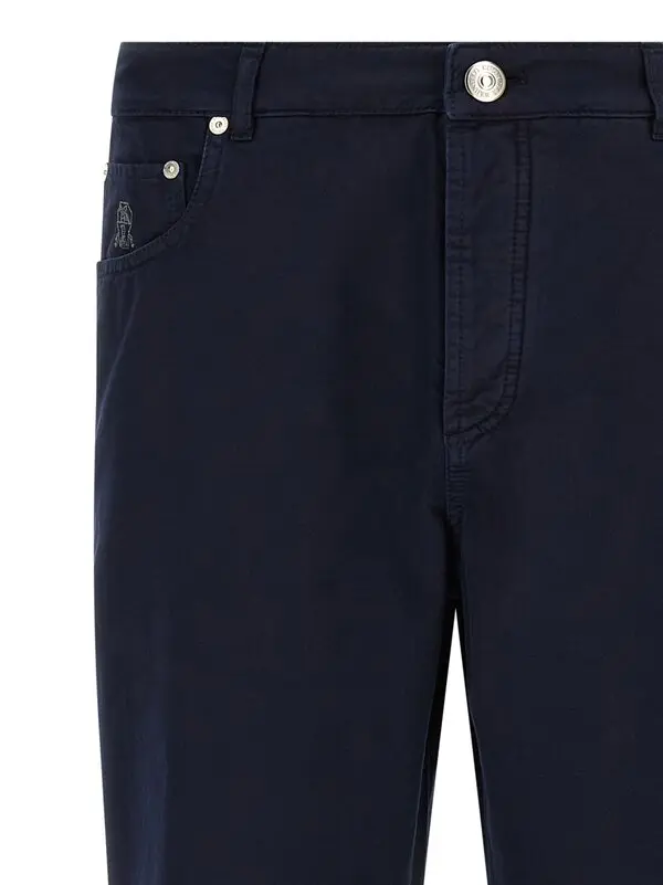 Brunello Cucinelli Cotton Trousers - Black