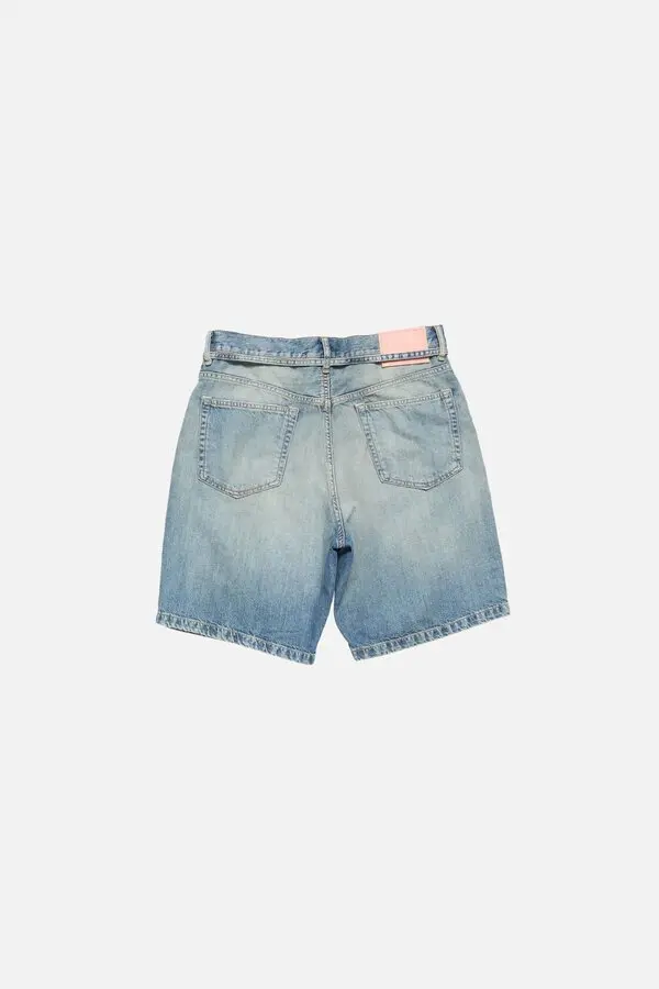 Acne Studios Distressed Denim Shorts With D-ring Belt