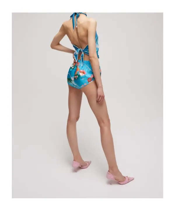 Gucci Graphic Printed Silk Twill Shorts - Multicolour