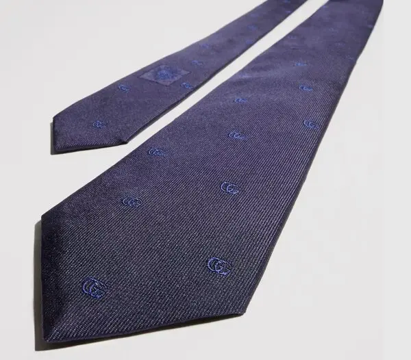 Gucci Gg Jacquard Neck Tie - Blue