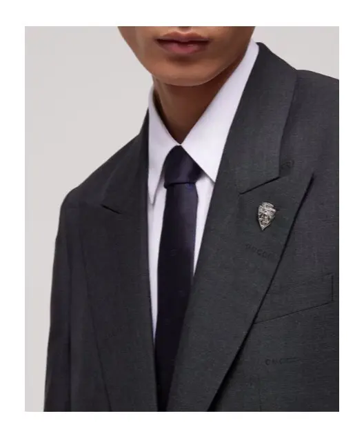 Gucci Gg Jacquard Neck Tie - Blue