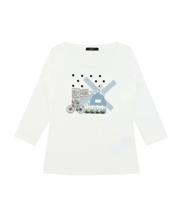 Max Mara Round Neck Long Sleeve T-shirt - White
