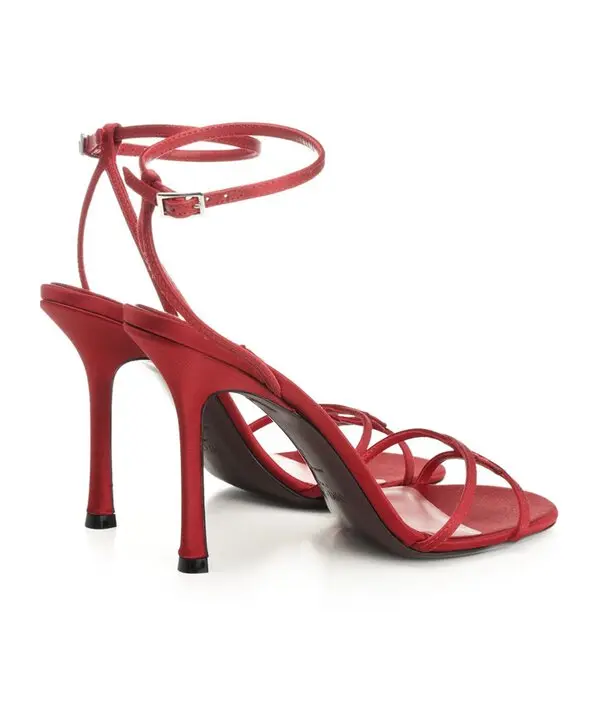 JIMMY CHOO Leo 100 Wrap Sandals - Red