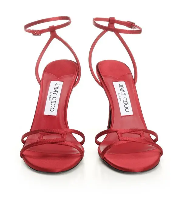 JIMMY CHOO Leo 100 Wrap Sandals - Red
