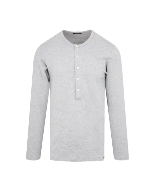 TOM FORD Crewneck Henley Pajama T-shirt - No