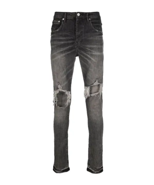 PURPLE BRAND Distressed Belt Loop Jeans - Grey
