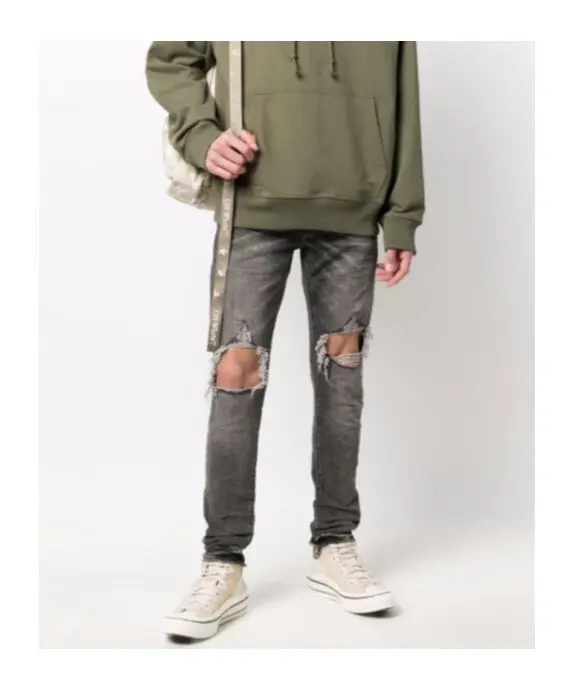 PURPLE BRAND Distressed Belt Loop Jeans - Grey
