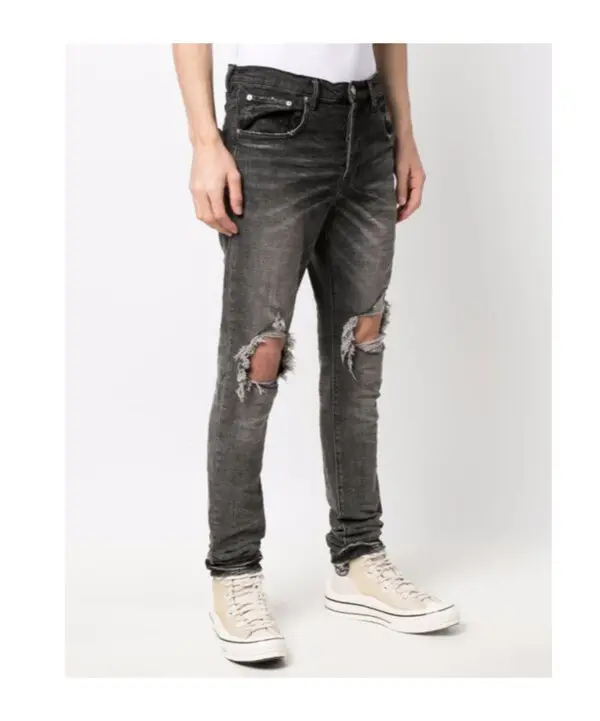 PURPLE BRAND Distressed Belt Loop Jeans - Grey