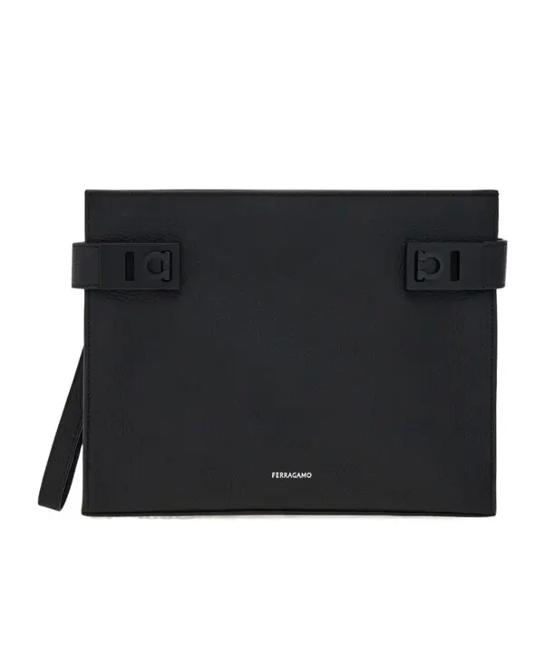 FERRAGAMO Gancio Buckle Strap Wristlet Bag