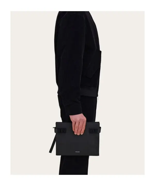 FERRAGAMO Gancio Buckle Strap Wristlet Bag