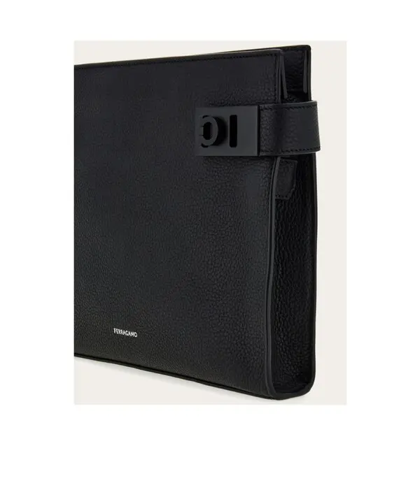 FERRAGAMO Gancio Buckle Strap Wristlet Bag