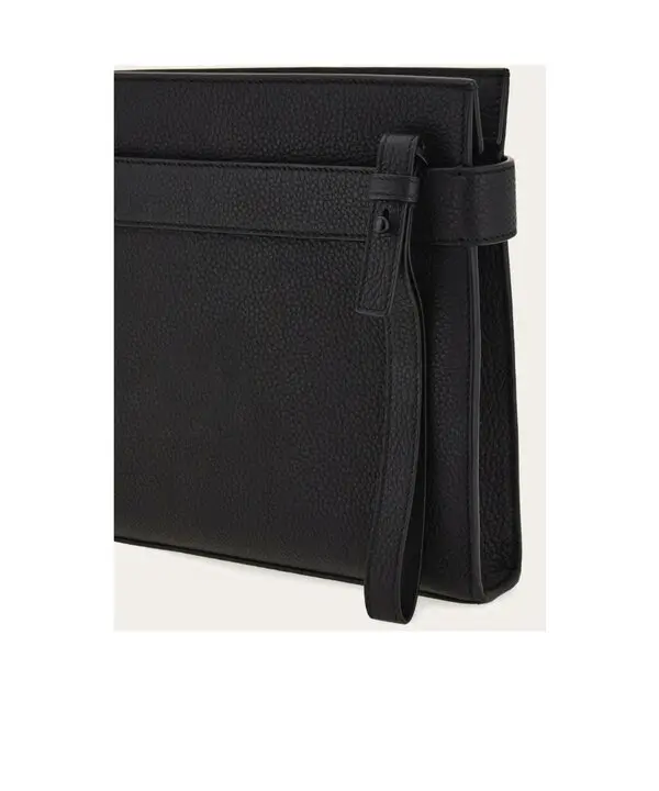 FERRAGAMO Gancio Buckle Strap Wristlet Bag