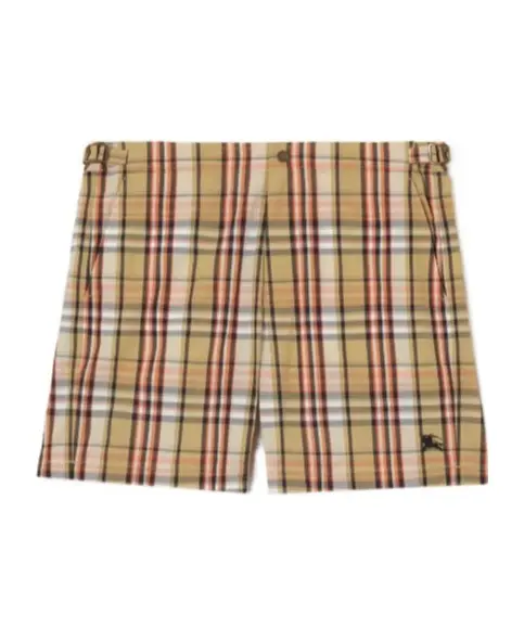 Burberry Seersucker Check Swim Shorts - Sand Beige
