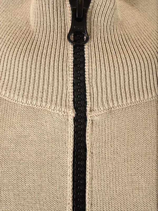 Stone Island Logo-patch Full Zip Knit Sweatshirt